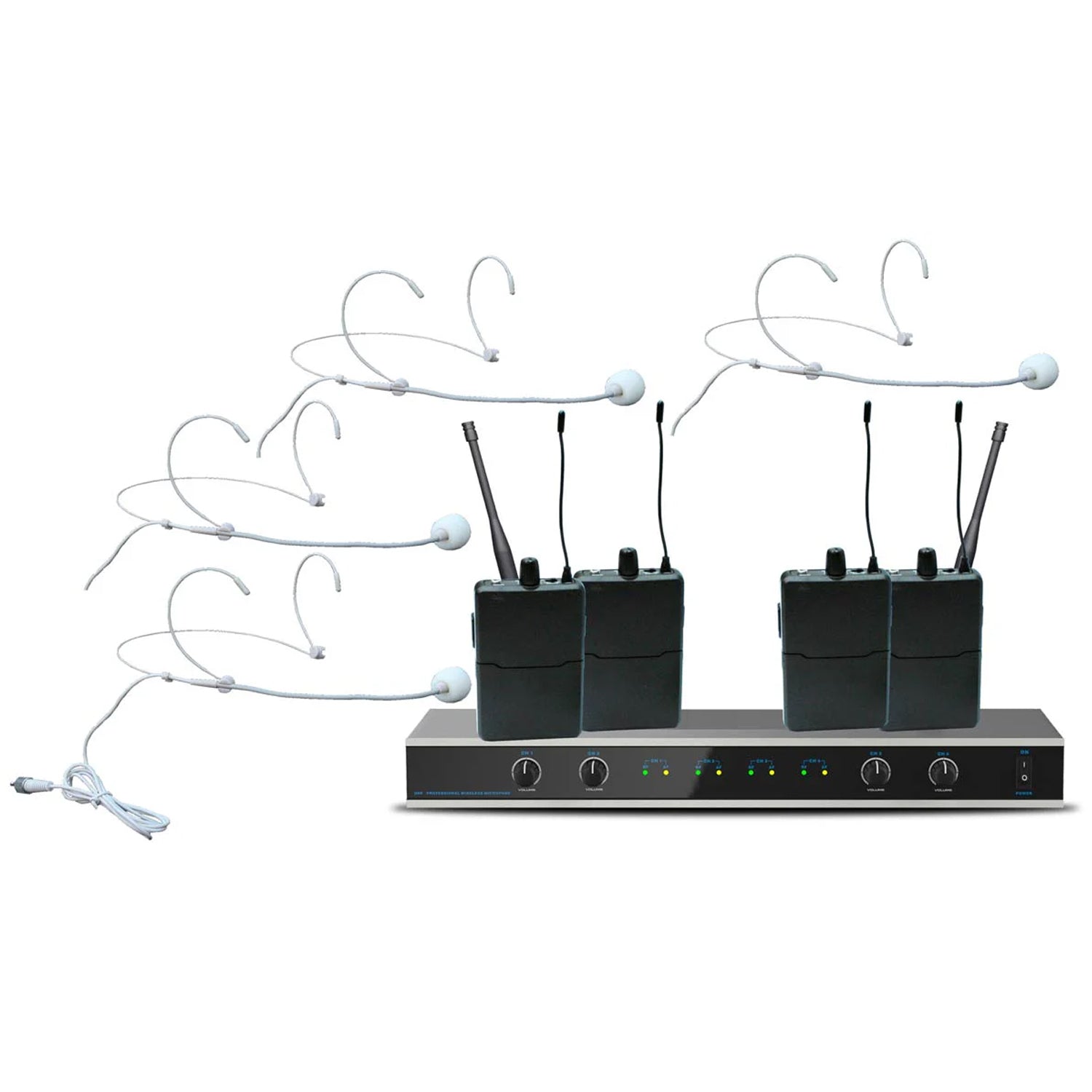 E-Lektron IU-4011H Digital UHF 4 x Headset Microphones System AUS Stan ...